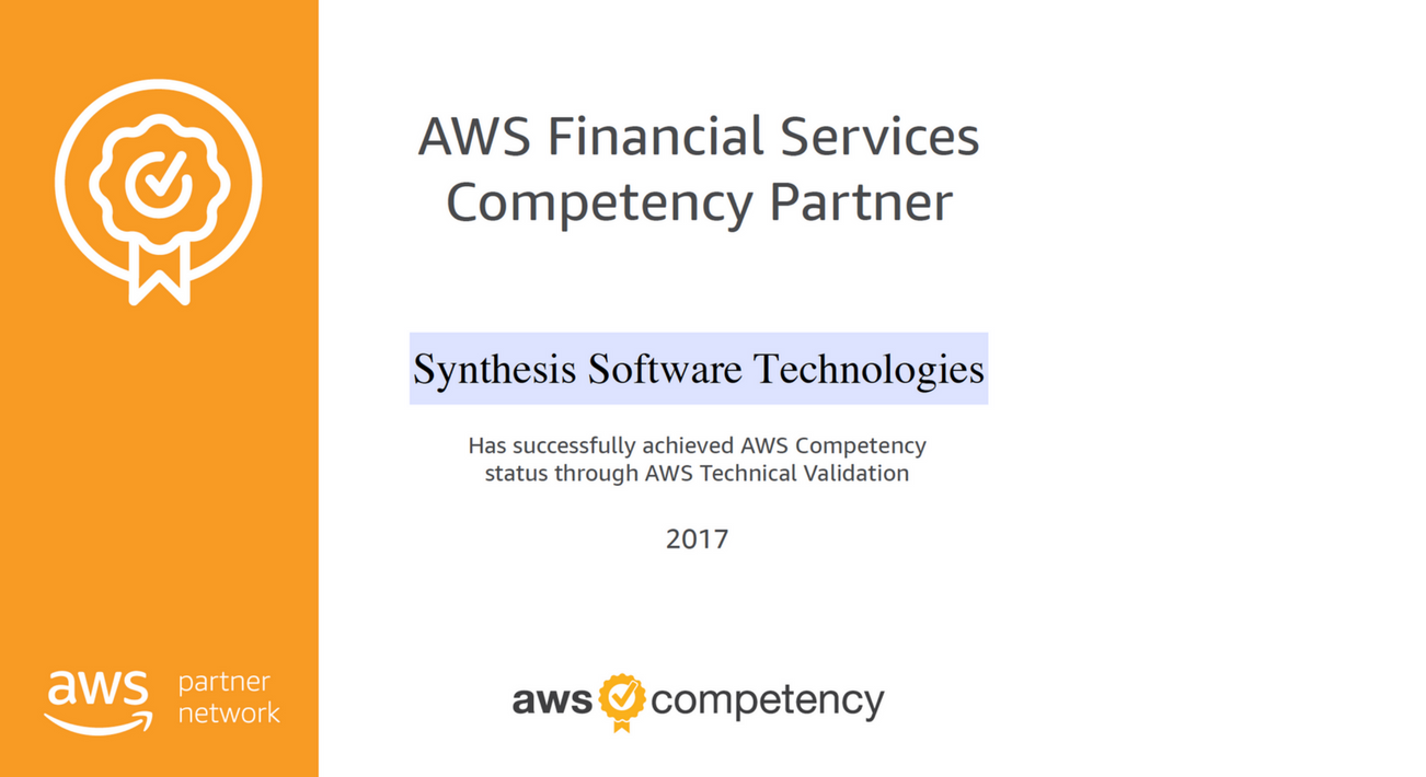 Synthesis achieves AWS Financial Services Competency Status